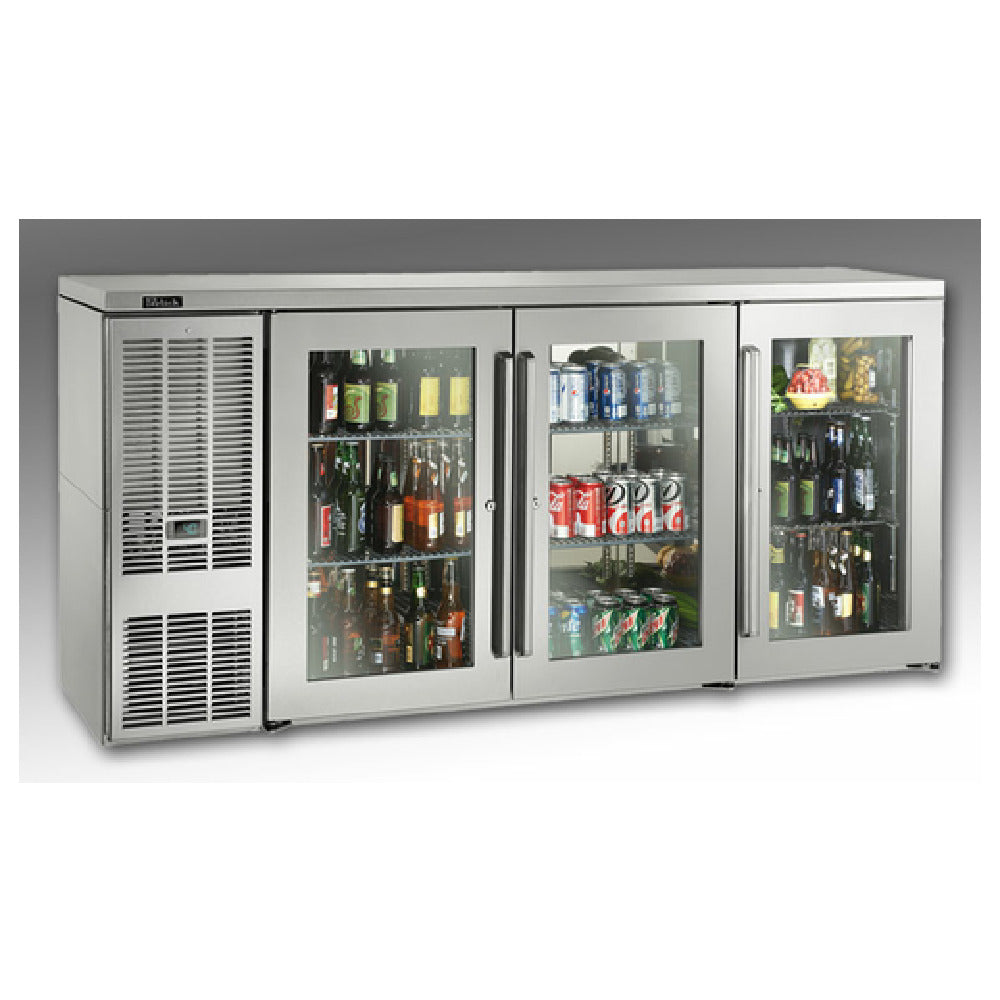 Perlick BBSN72 Narrow Door Refrigerated Back Bar Cabinet Three-section ...